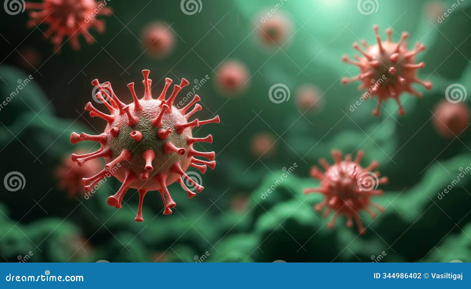 Microscopic View of Virus Cells Stock Illustration - Illustration of ...