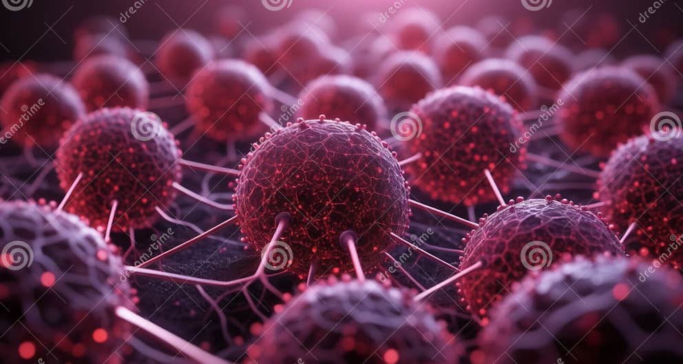 Microscopic View of a Virus Cluster, a Close-up of a Scientific Study ...