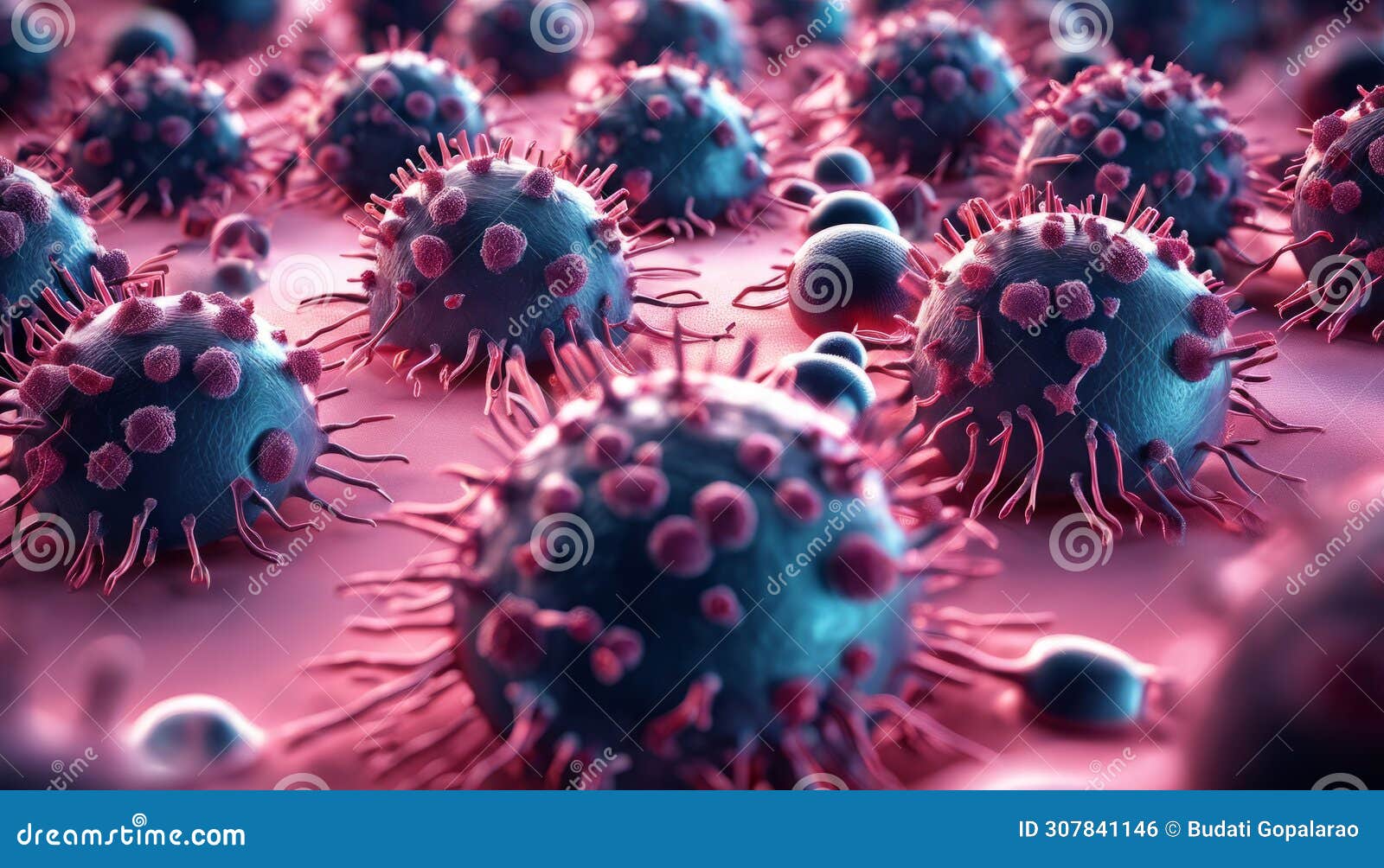 Microscopic View of a Virus Colony, a Scientific Illustration Stock ...