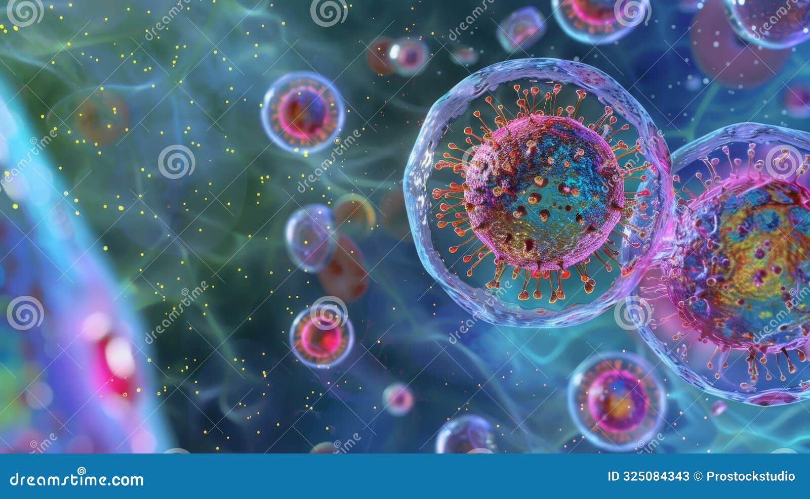 Microscopic View of Virus Particles Stock Image - Image of outbreak ...