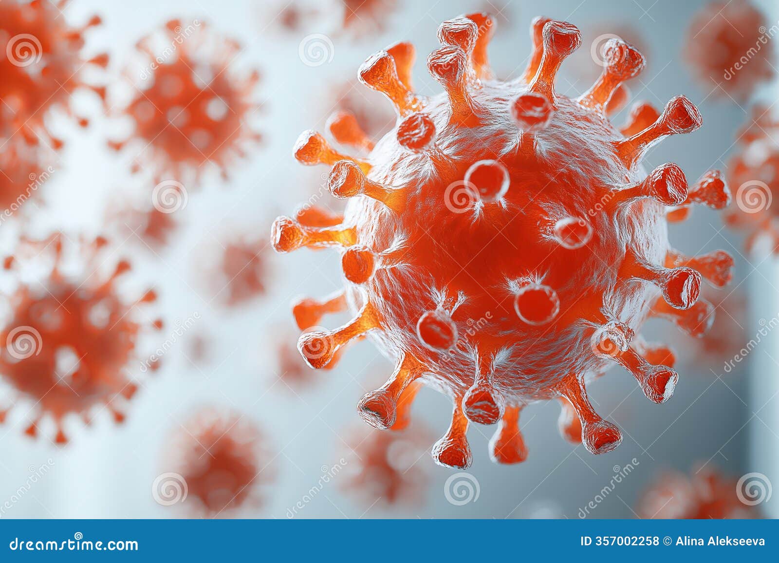 Microscopic View of Virus Particles Illustrating Complex Structures ...