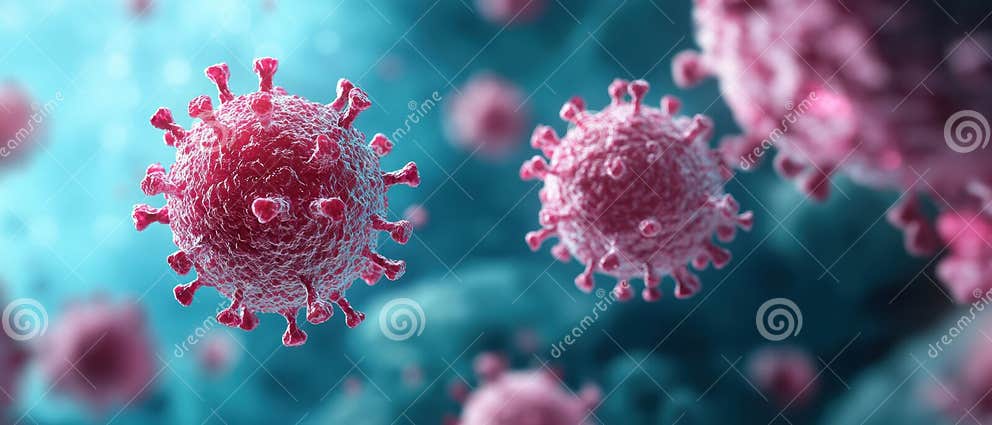 Microscopic View of Virus Particles Illustrating Infectious Agents in a ...
