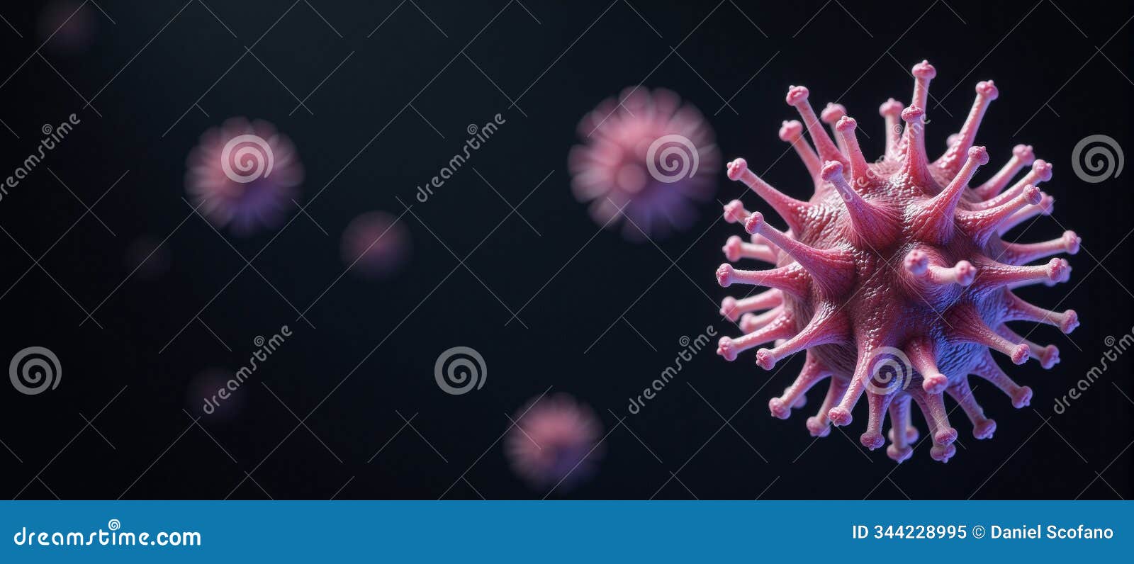 Microscopic View of Virus Particles Infecting Bacterial Cells Stock ...