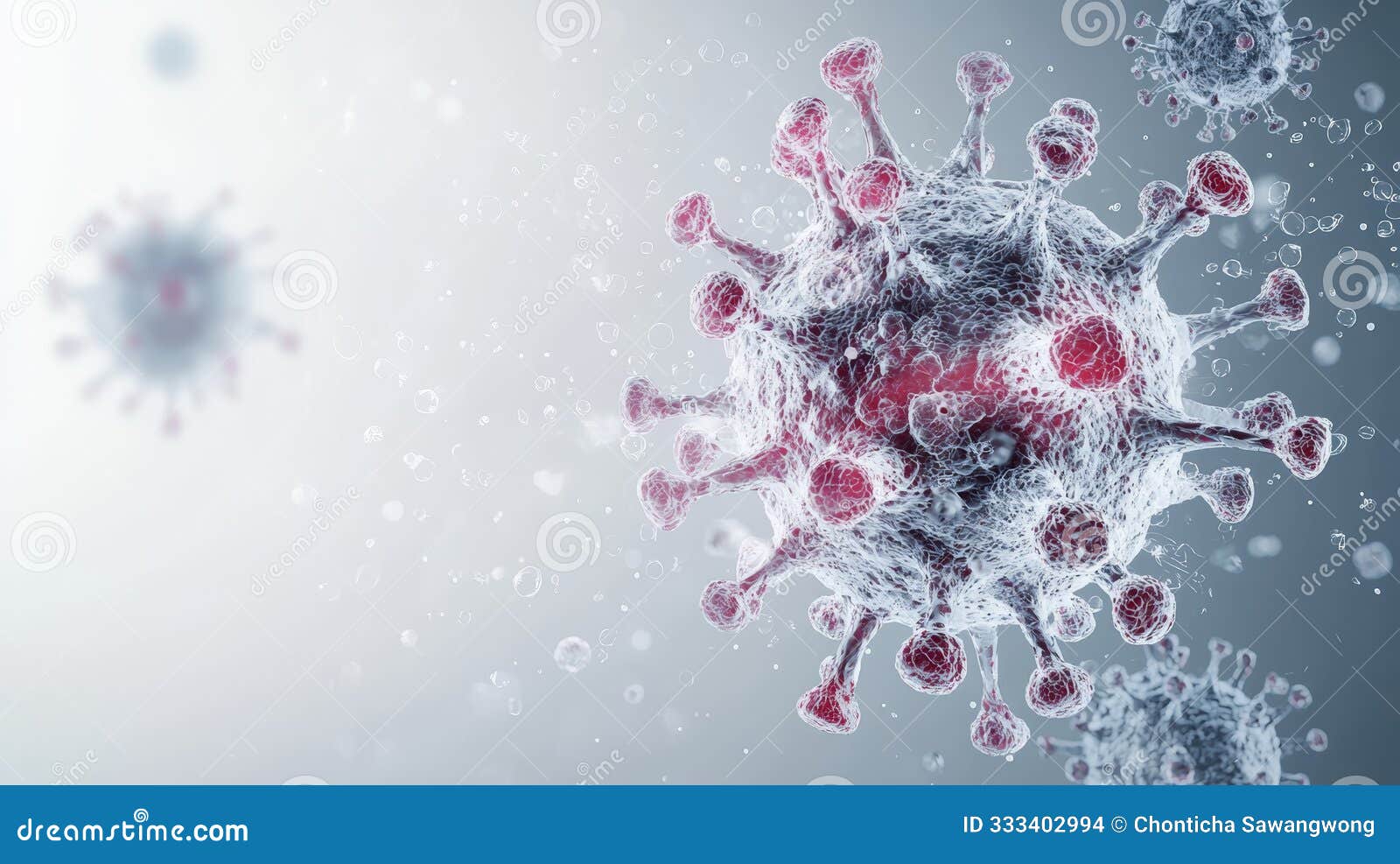 Microscopic View of a Virus, Showcasing Intricate Details and ...