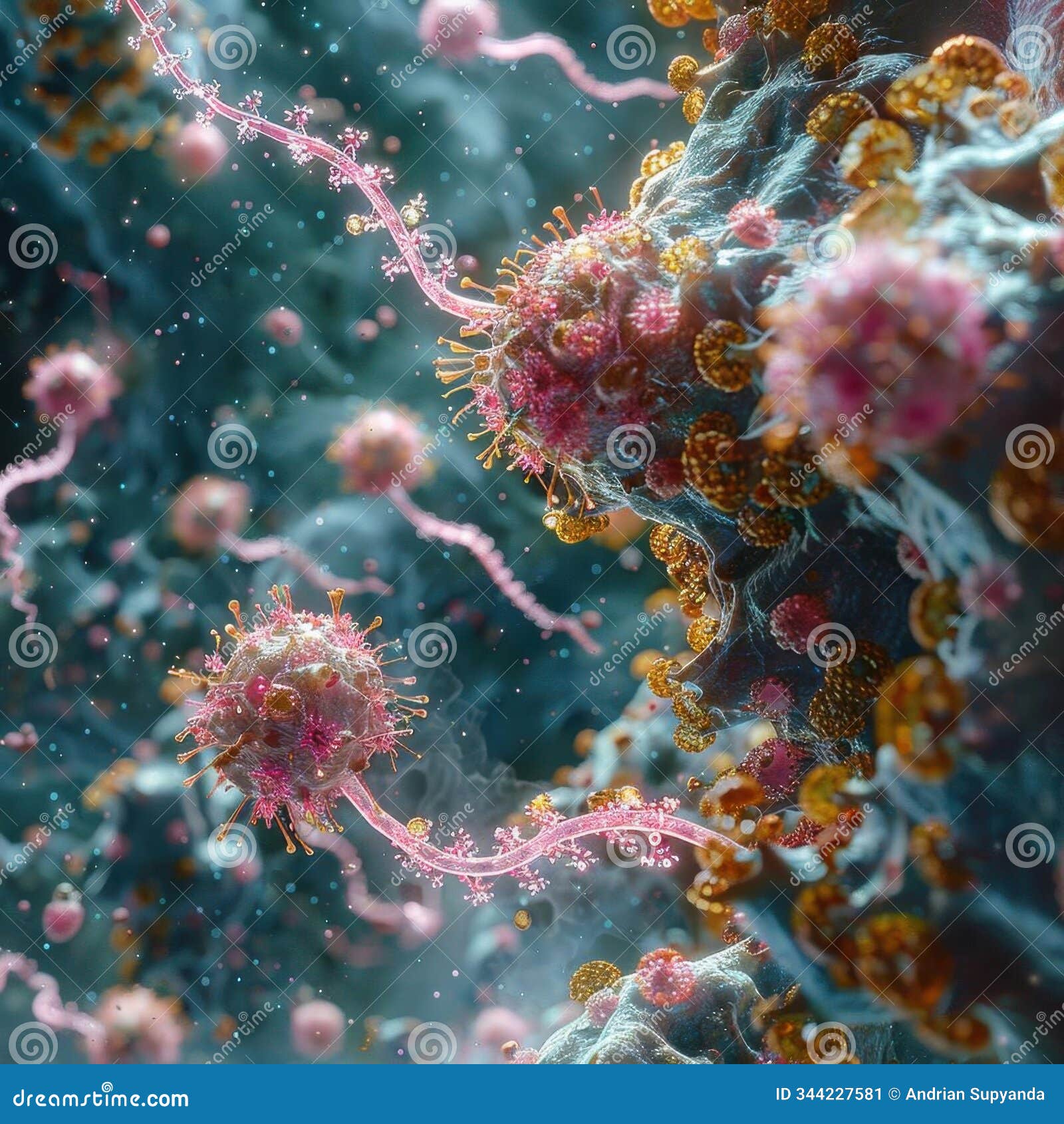 Microscopic View of Virus Structure and Replication Stock Illustration ...