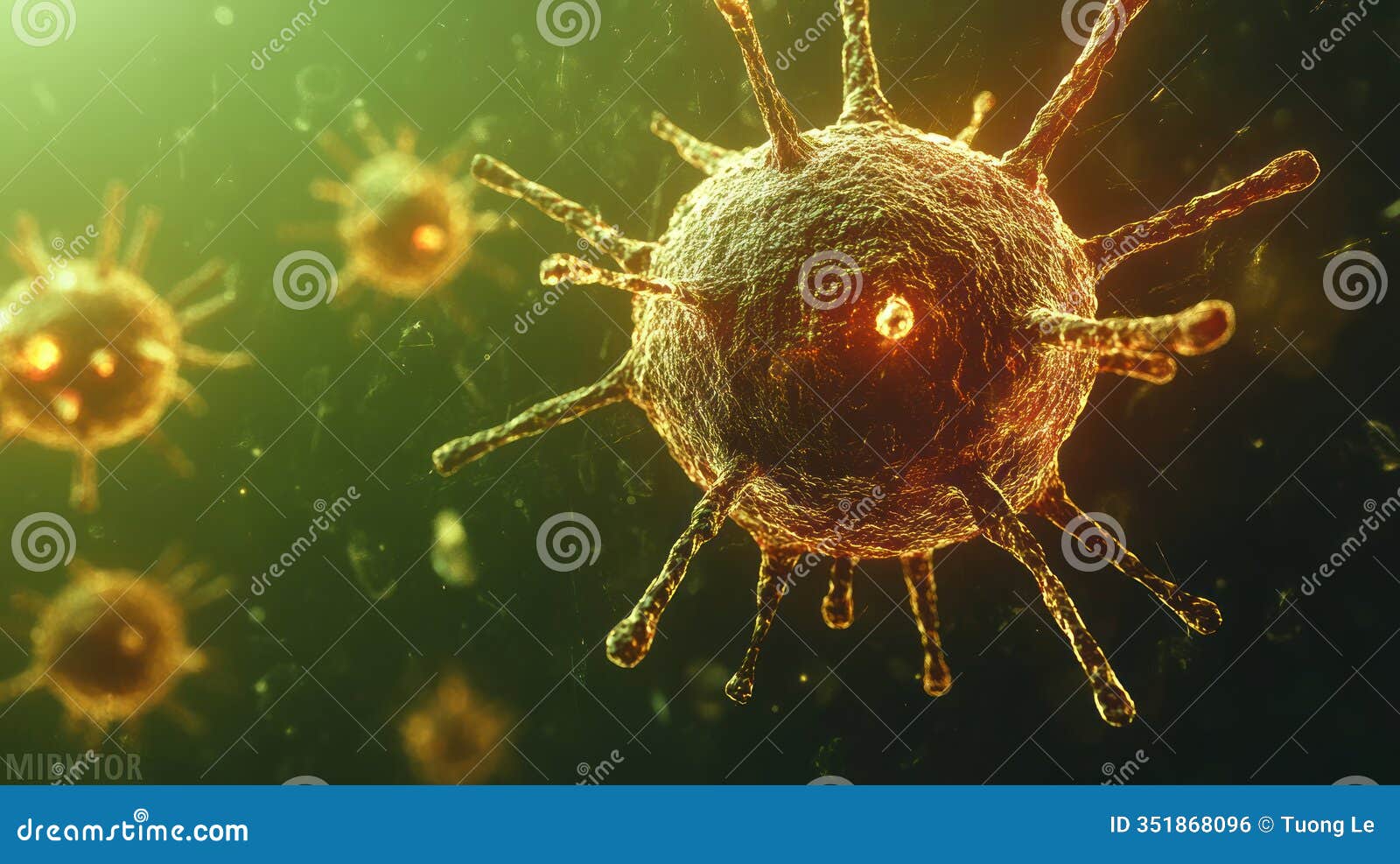 Microscopic View of Viruses in the Background. Stock Illustration ...