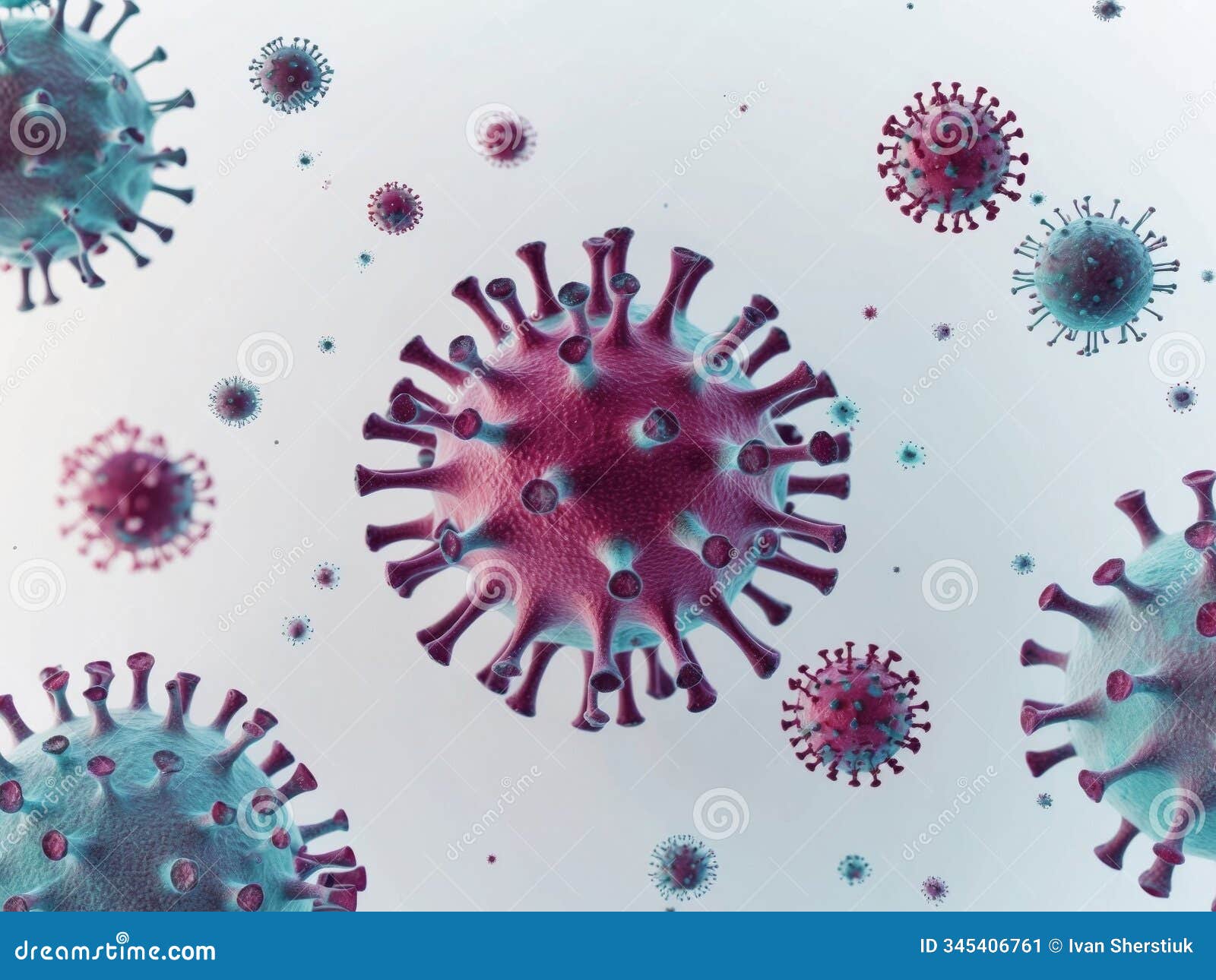 Microscopic View of Viruses and Bacteria Medical Science Biology. Stock ...