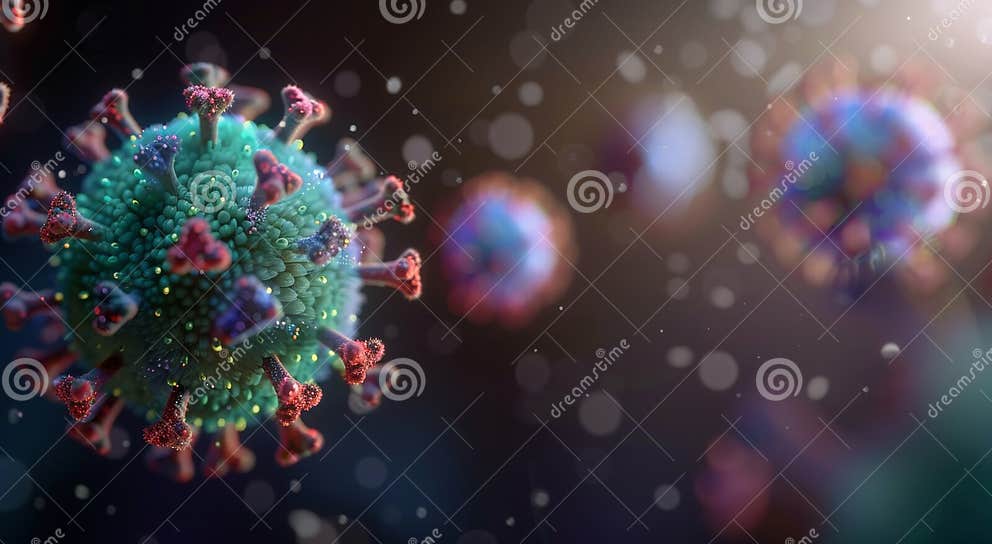 Microscopic View of Viruses in Dark Environment with Soft Lighting ...