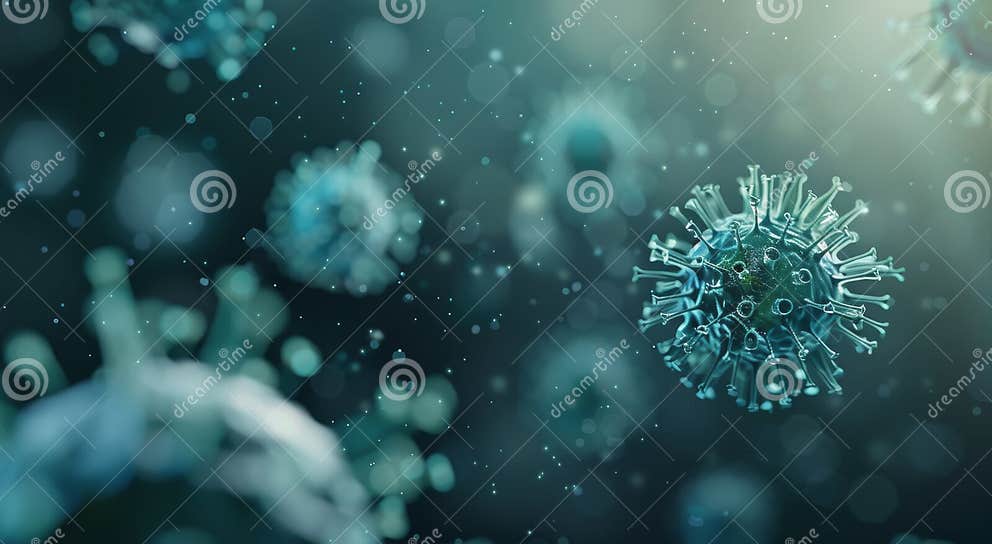 Microscopic View of Viruses in Dark Environment with Soft Lighting ...