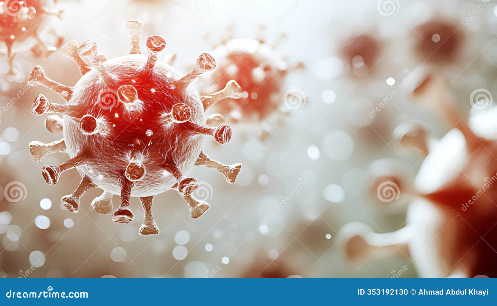 Microscopic View of Viruses, Depicting Their Structure and Spread Stock ...