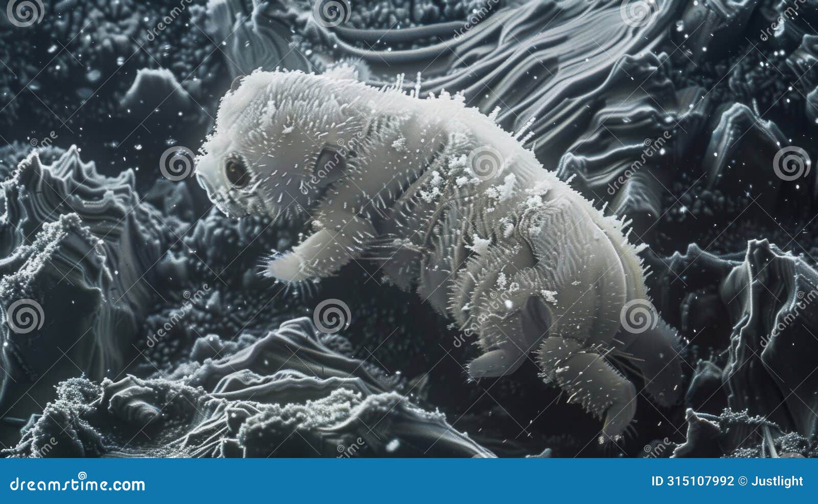 A Microscopic View of a Water Bear Navigating through a Pile of Hot Ash ...