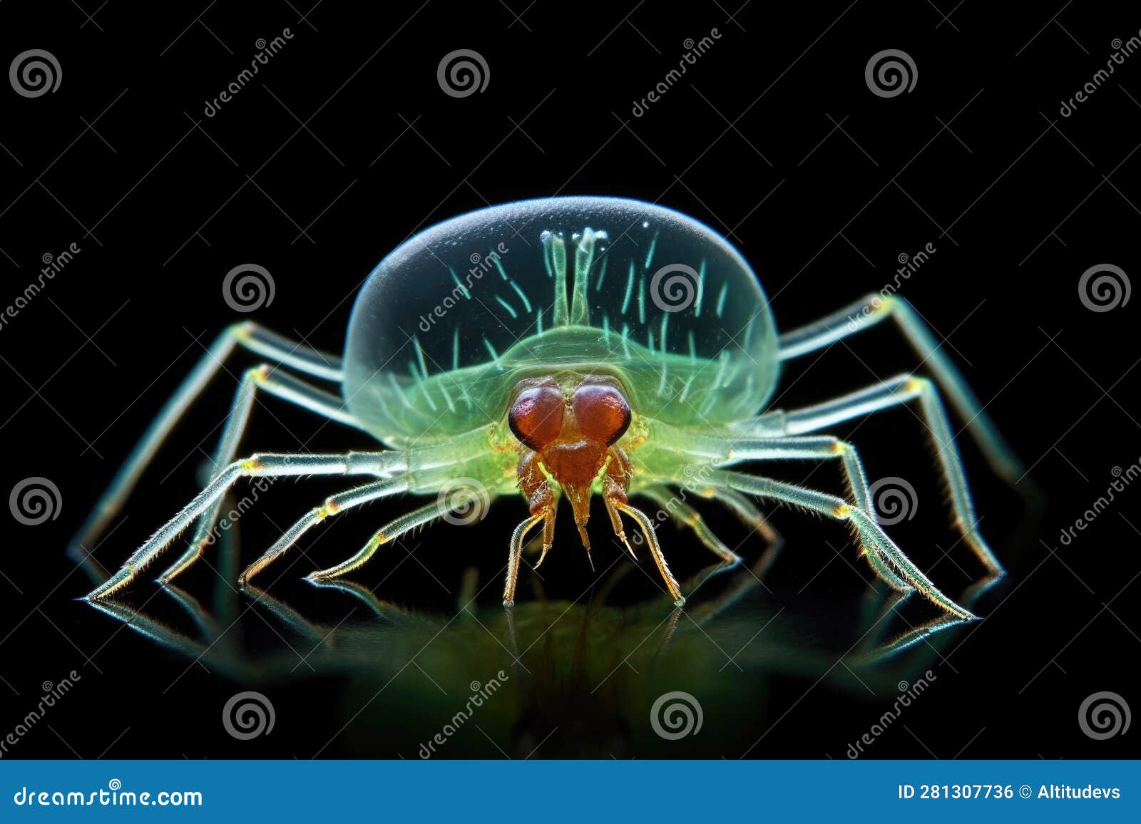 Microscopic View of a Water Flea Daphnia in Habitat Stock Illustration ...