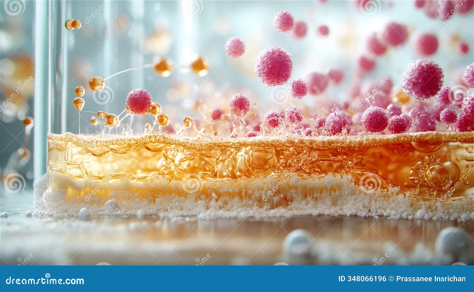 Microscopic View of White, Yellow and Orange Small Organelle, Virus ...