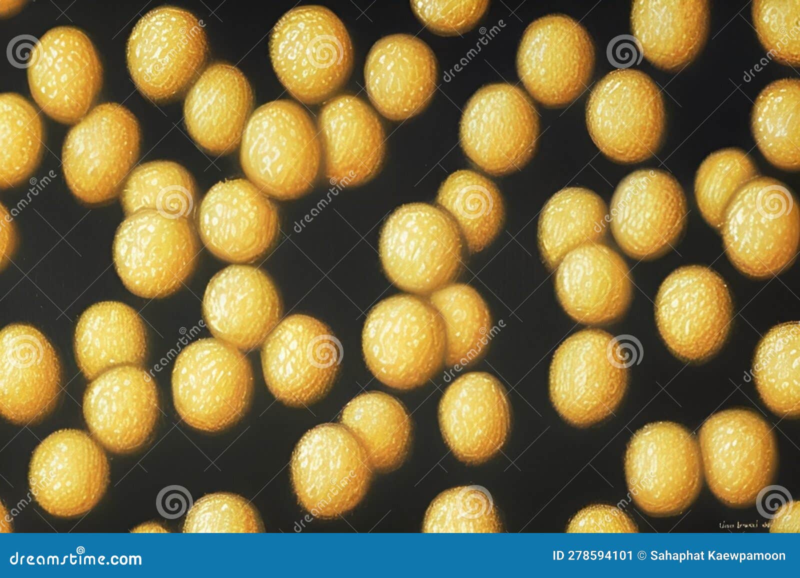 Microscopic View of Yellow Bacteria Cells. Microscopic Background Stock ...