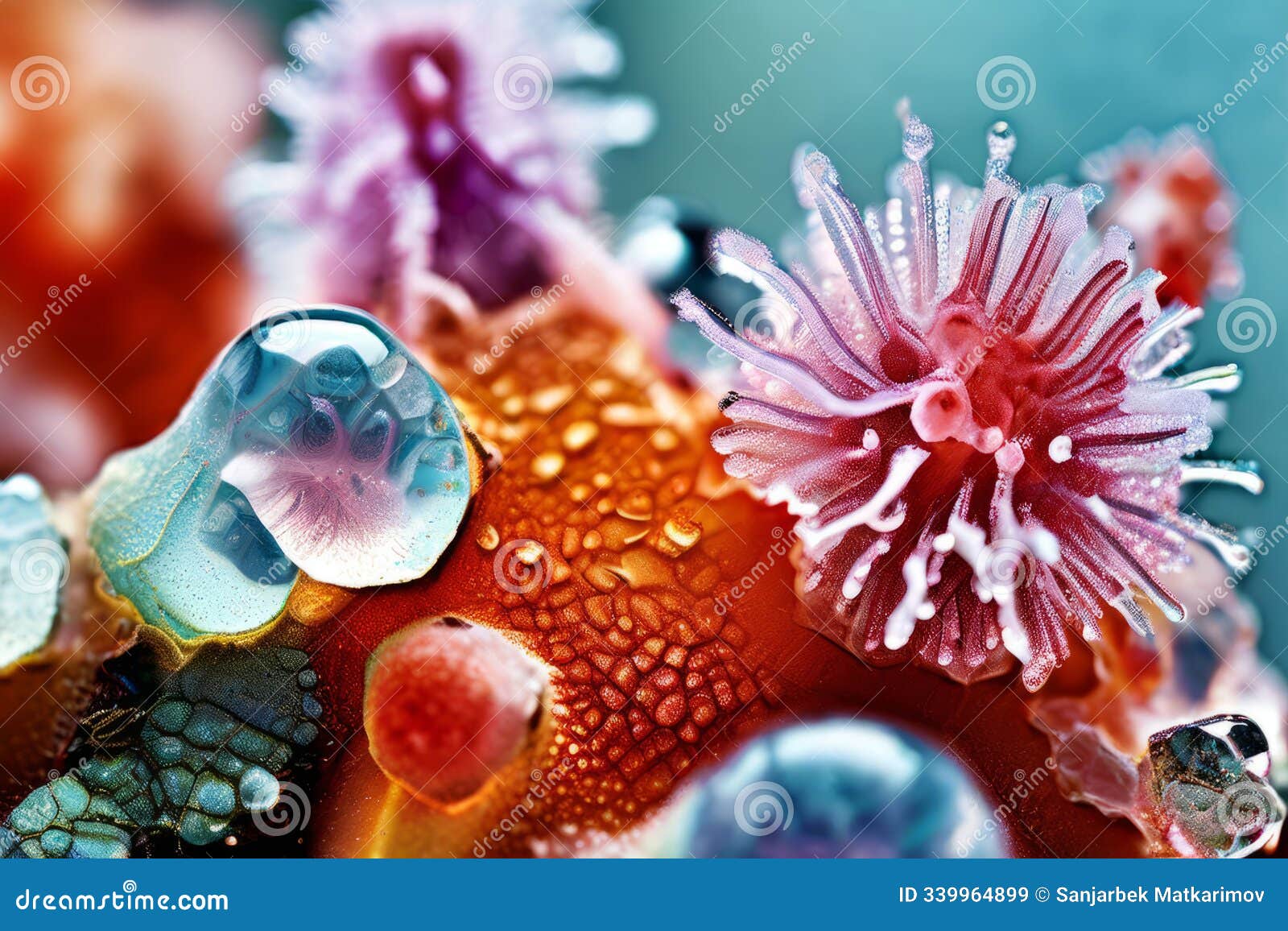 Microscopic Views of Natural Elements Eg Cells Crystals Pollen Stock ...