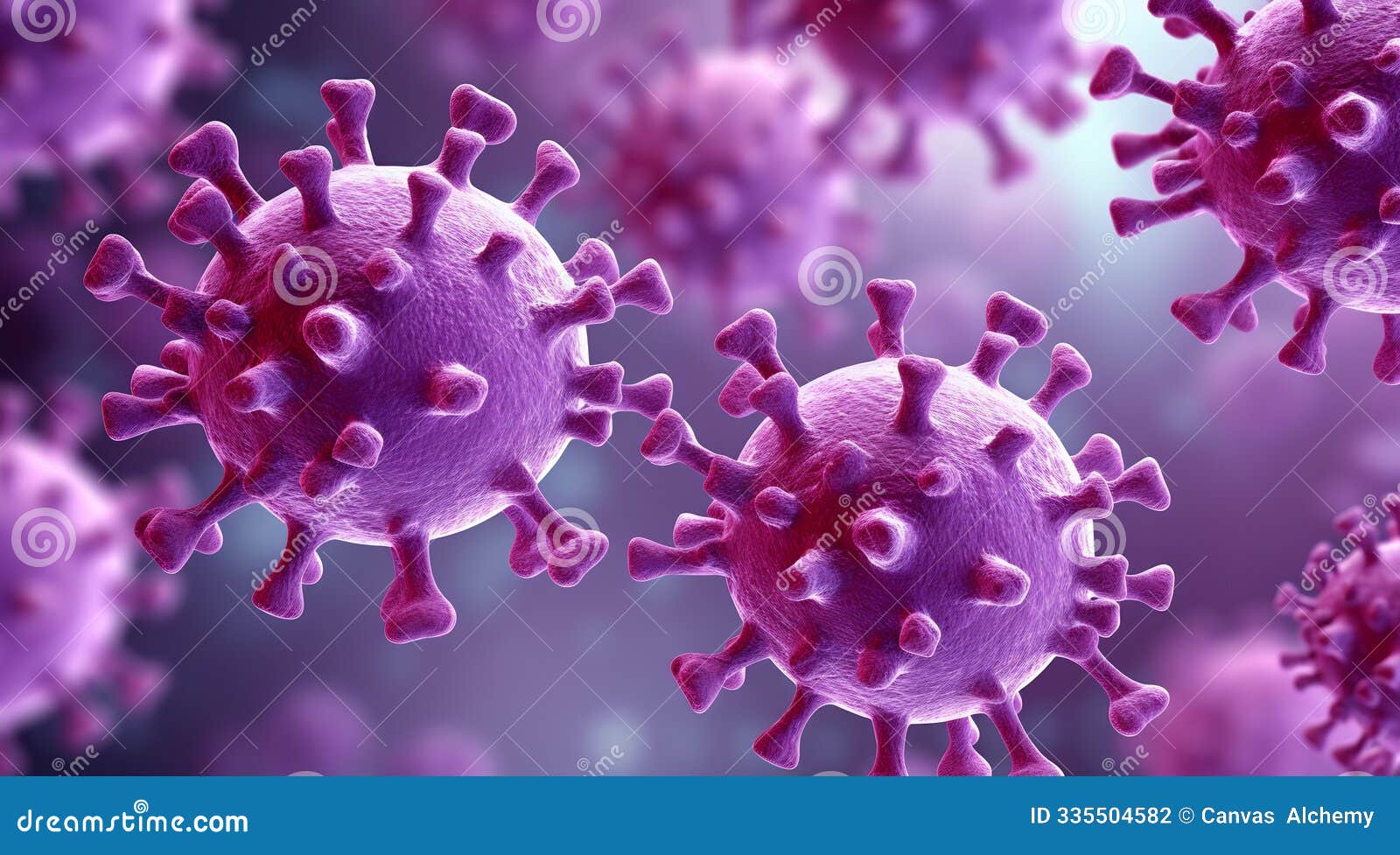 Microscopic Viral Landscape in Purple Stock Photo - Image of healthcare ...