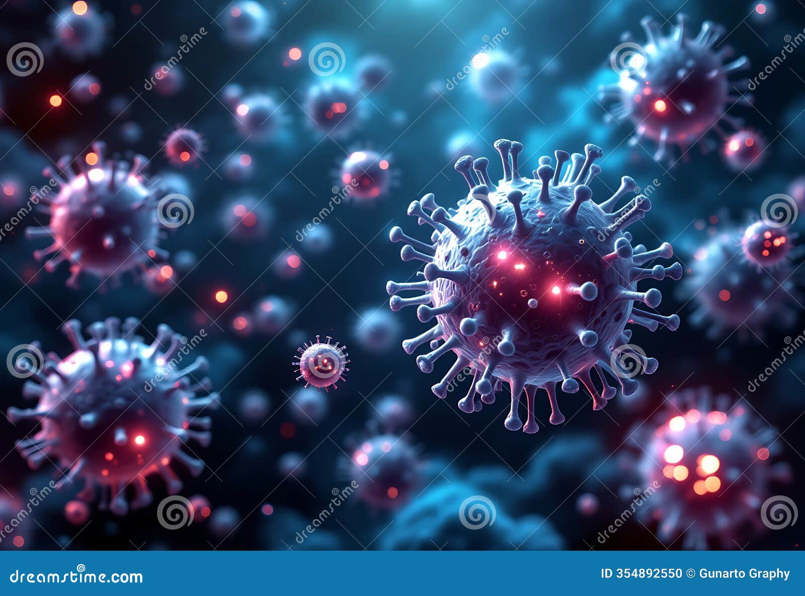 Microscopic Virus Image 3d Render Visualization Stock Illustration ...
