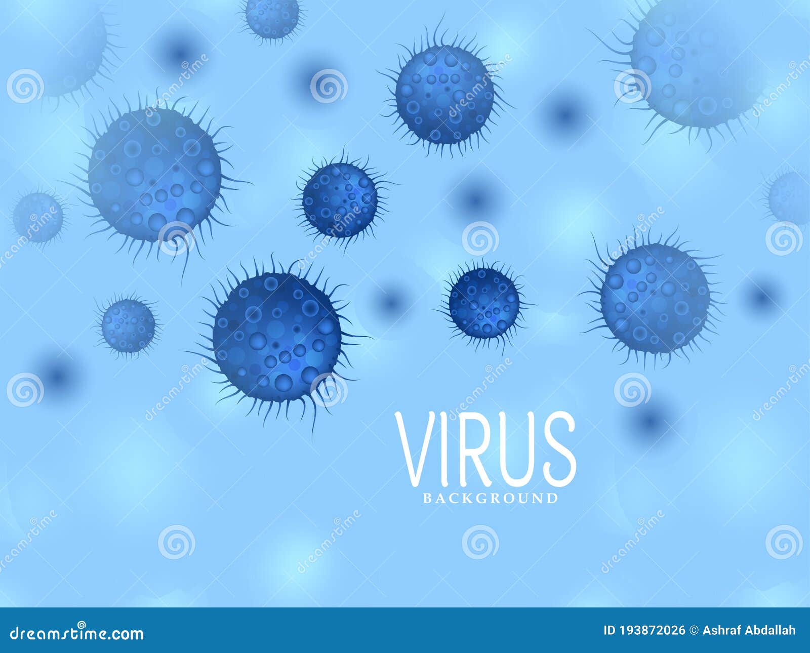 Microscopic Virus Infection Spreading Background Stock Vector ...