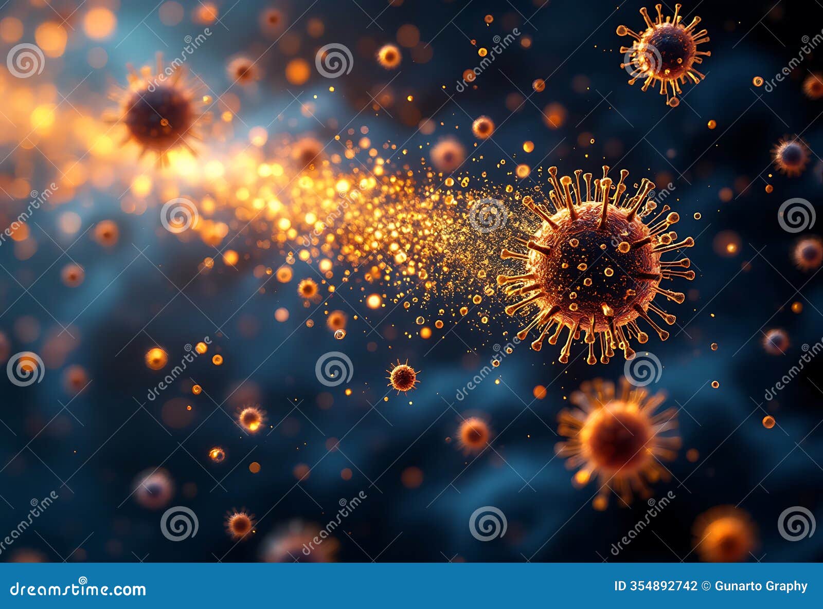 Microscopic Virus Particle Transmission Image Stock Illustration ...