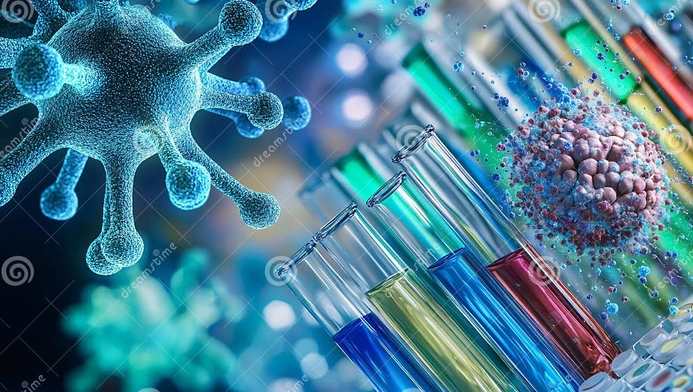 Microscopic Virus Research Lab Test Tubes High Quality Image Stock ...