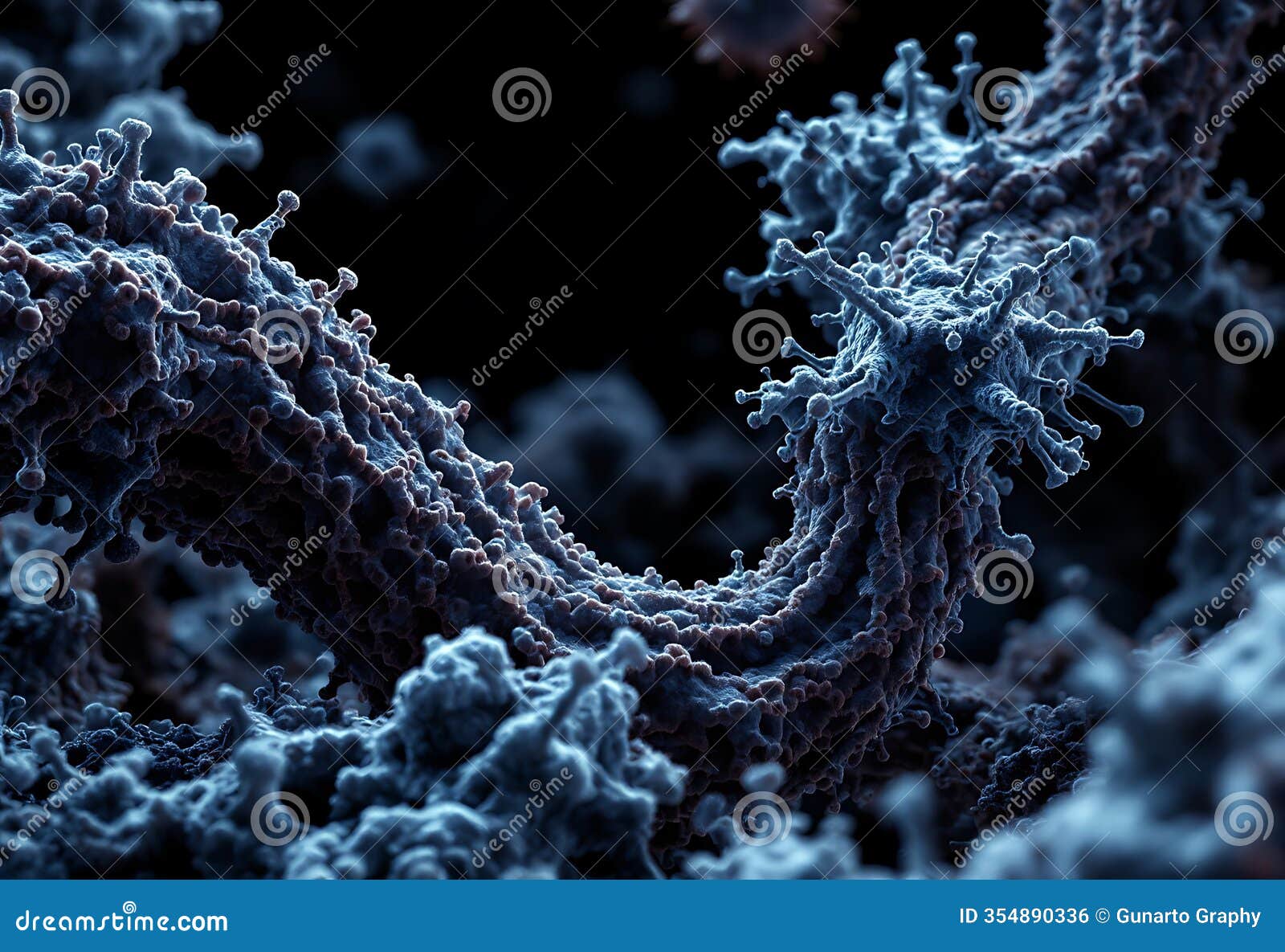 Microscopic Virus Structure Detailed 3d Render Stock Illustration ...