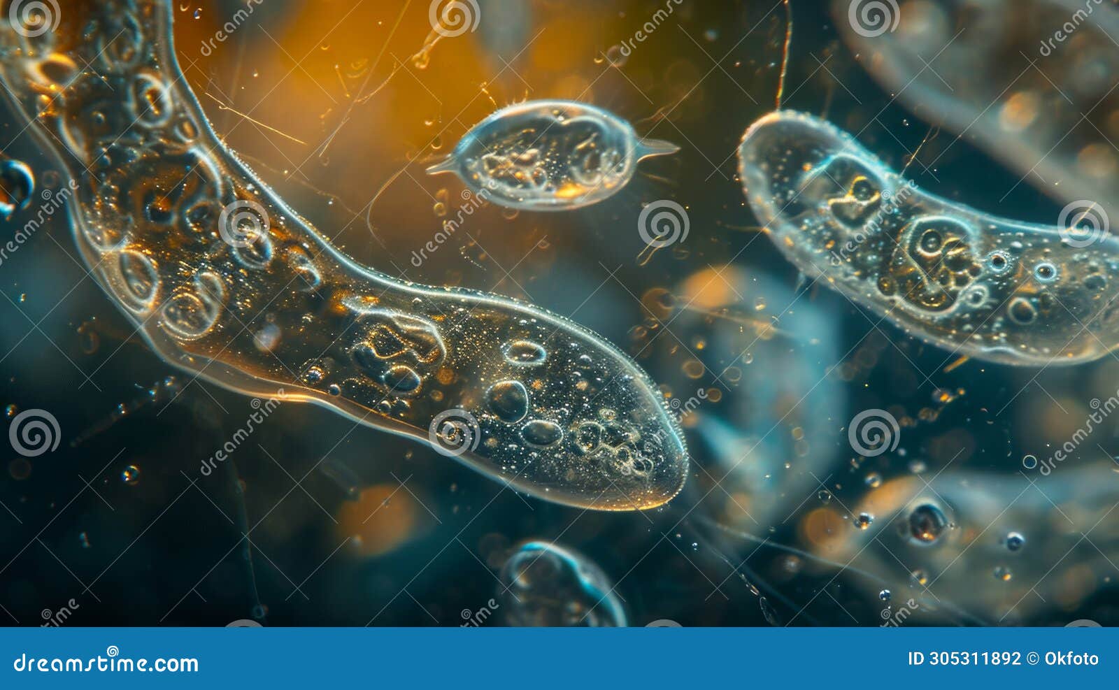 Microscopic Water Insects, Tiny Water Fleas or Aquatic Larvae ...