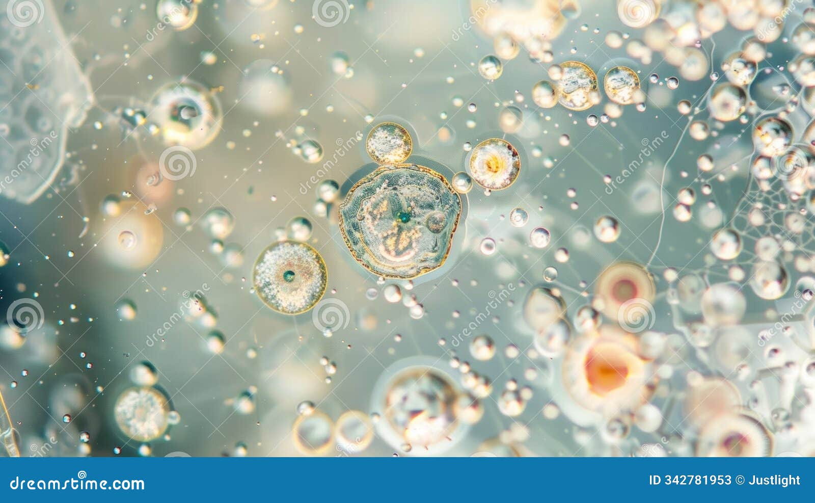 Microscopic World Showing Tiny Organisms Floating in Water Stock Image ...