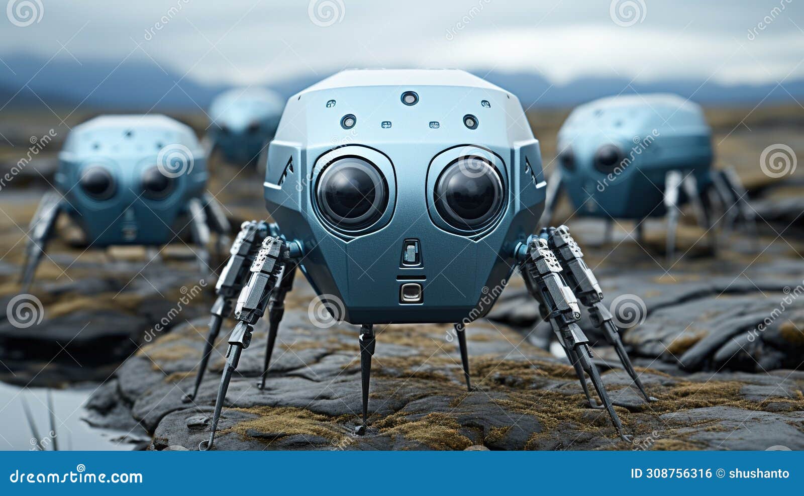A Microscoping View of AI Powered Nano Bots Stock Illustration ...