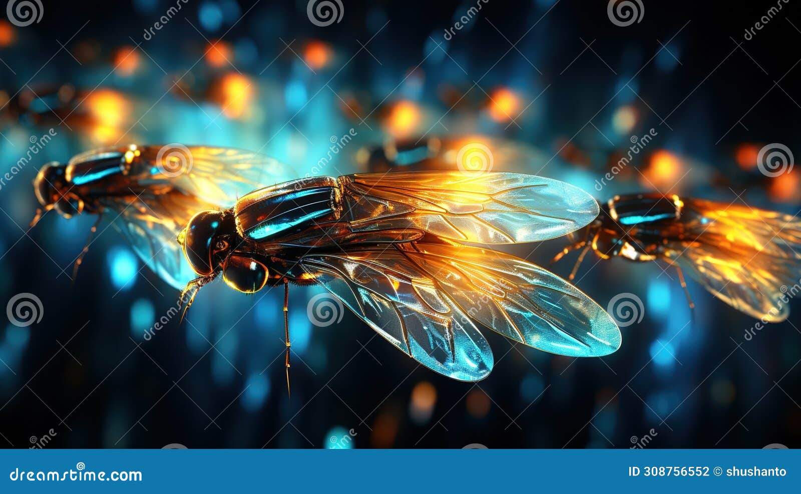 A Microscoping View of AI Powered Nano Bots Stock Illustration ...