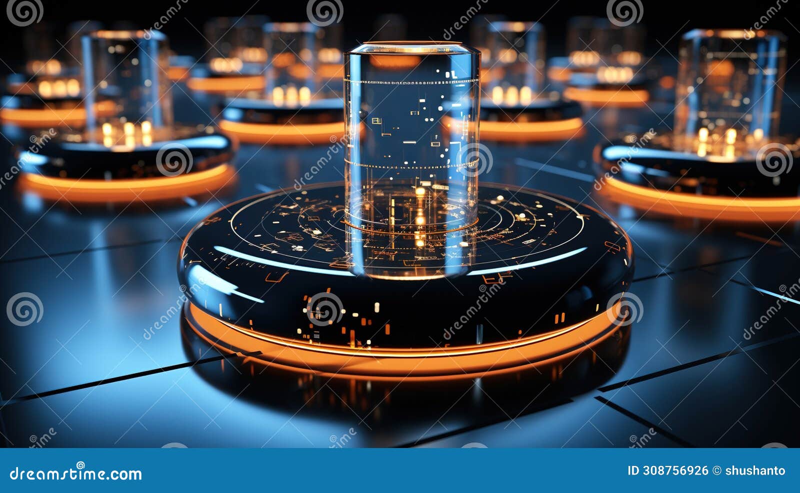 A Microscoping View of AI Powered Nano Bots Stock Illustration ...