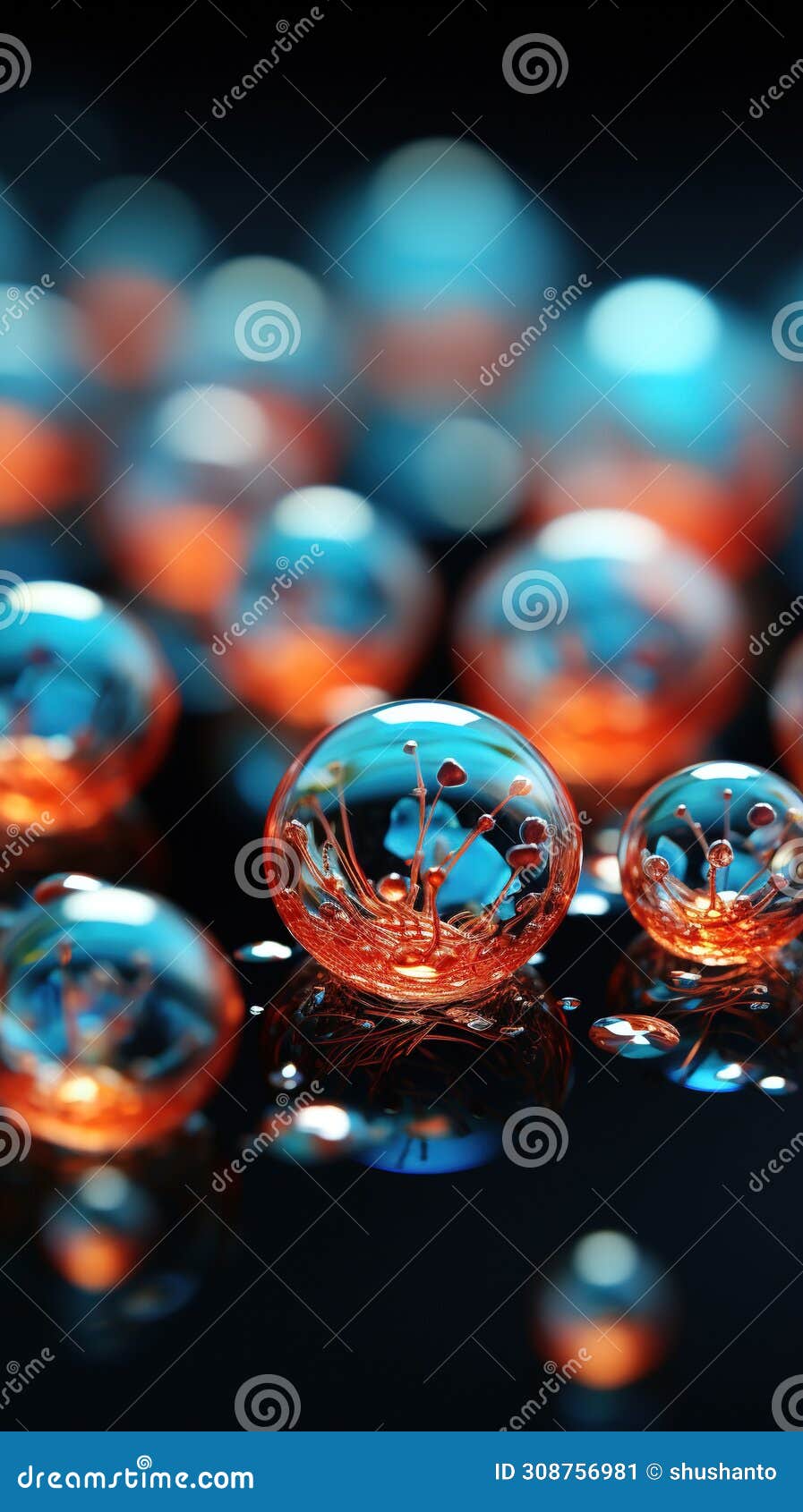 A Microscoping View of AI Powered Nano Bots Stock Illustration ...