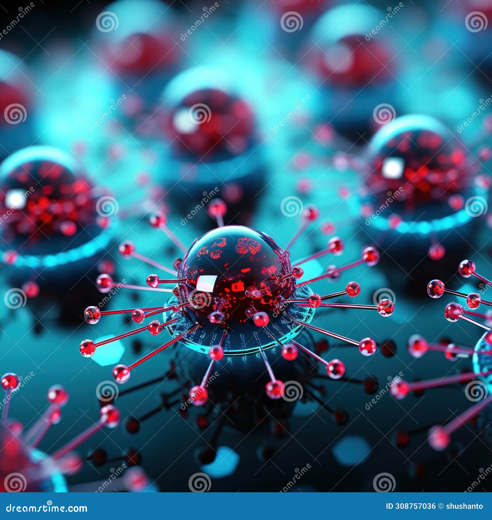 A Microscoping View of AI Powered Nano Bots Stock Illustration ...