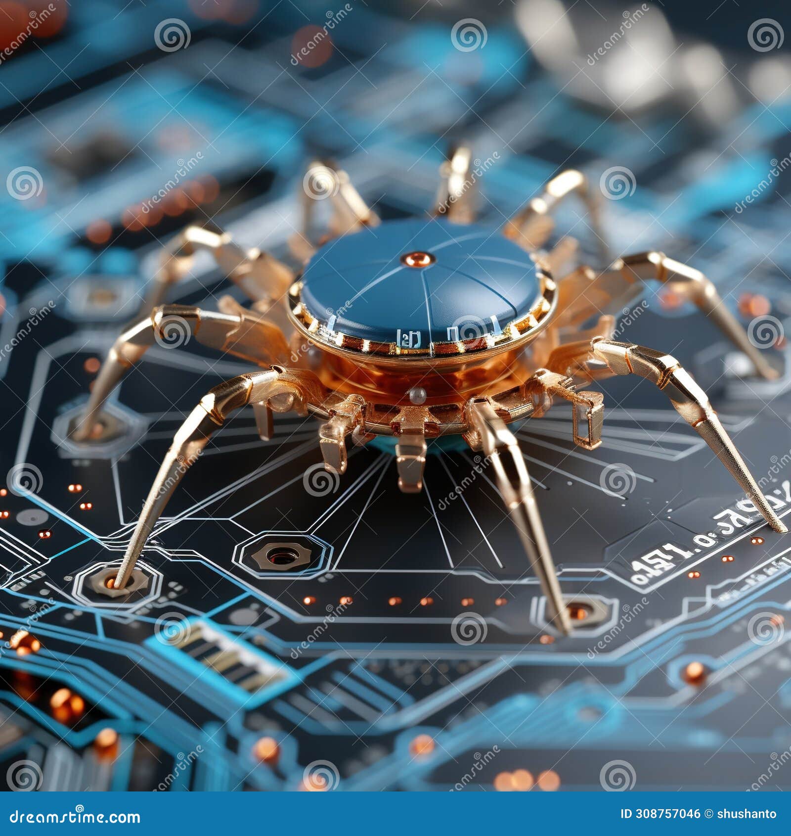 A Microscoping View of AI Powered Nano Bots Stock Illustration ...