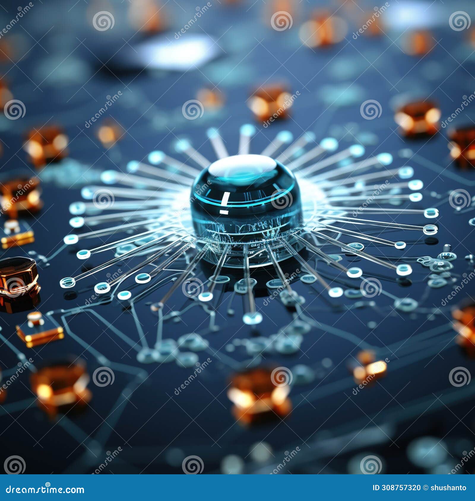 A Microscoping View of AI Powered Nano Bots Stock Illustration ...