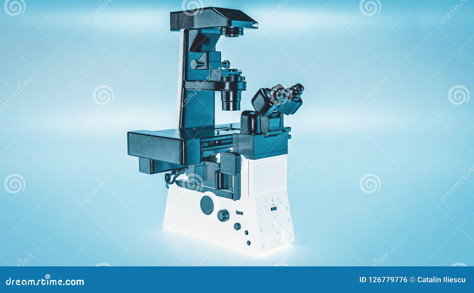Microscopio Invertido Del Microscopio Moderno Stock de ilustración ...