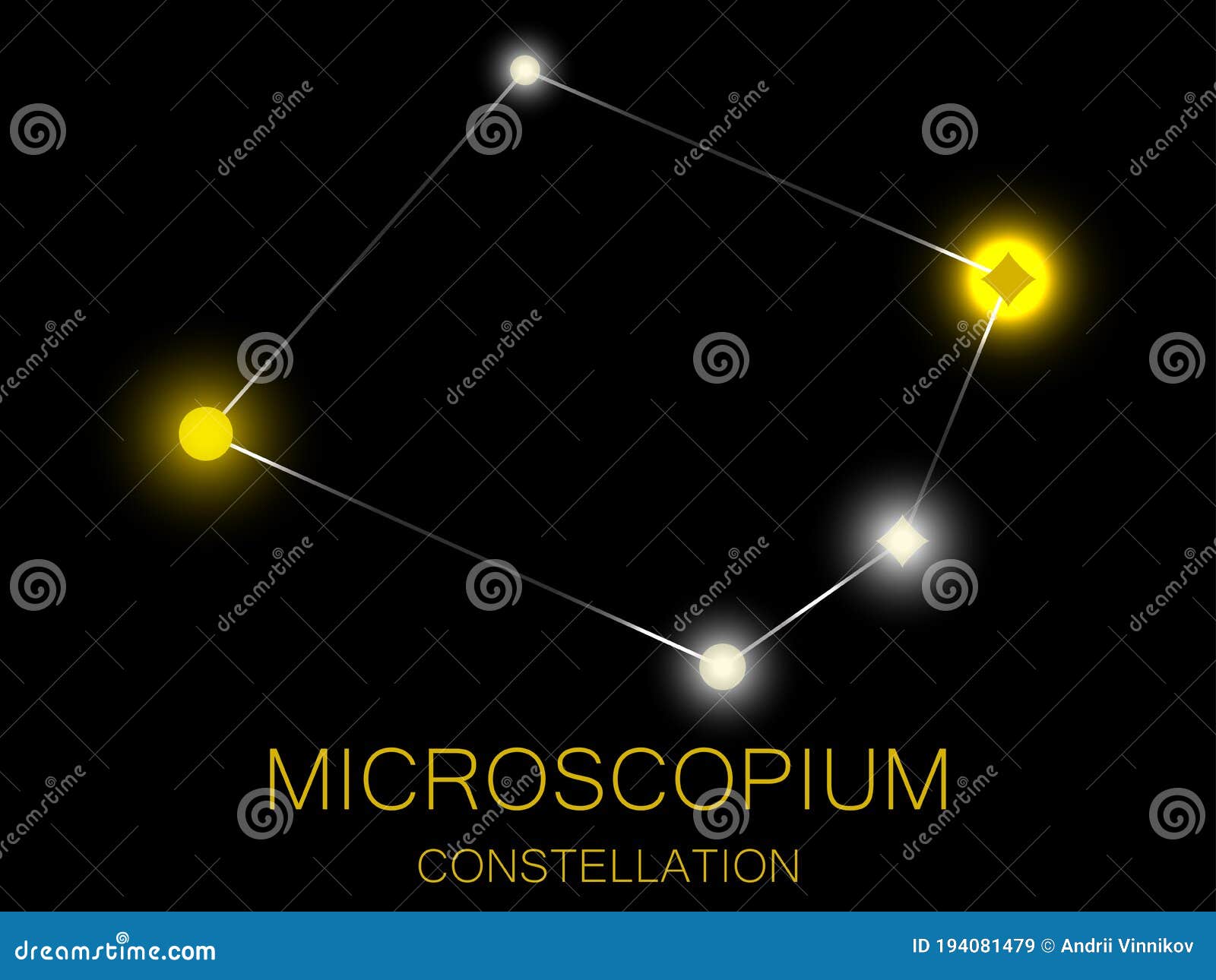Microscopium The Microscope Constellation Map On A Starry Space ...