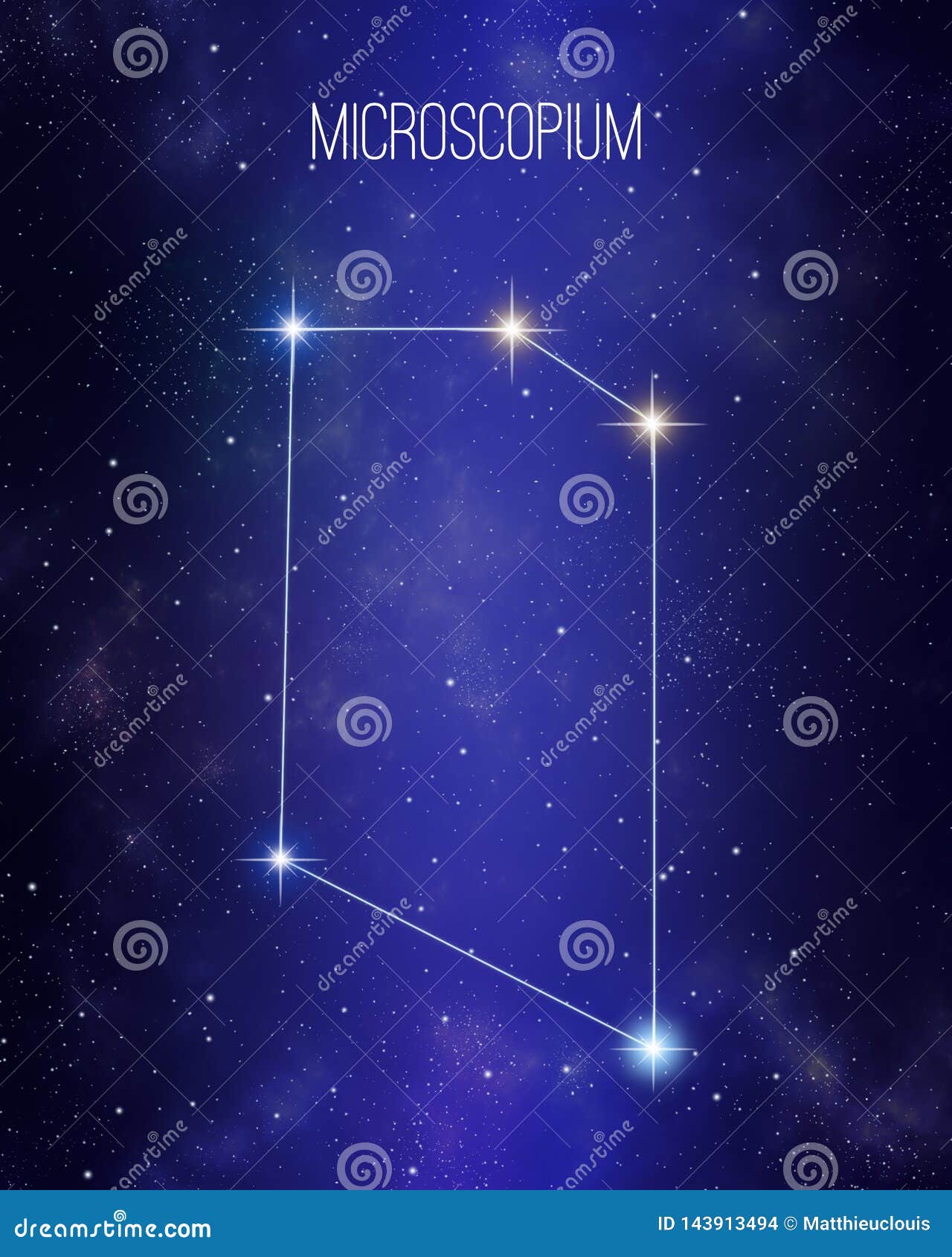 Microscopium the Microscope Constellation Map on a Starry Space ...