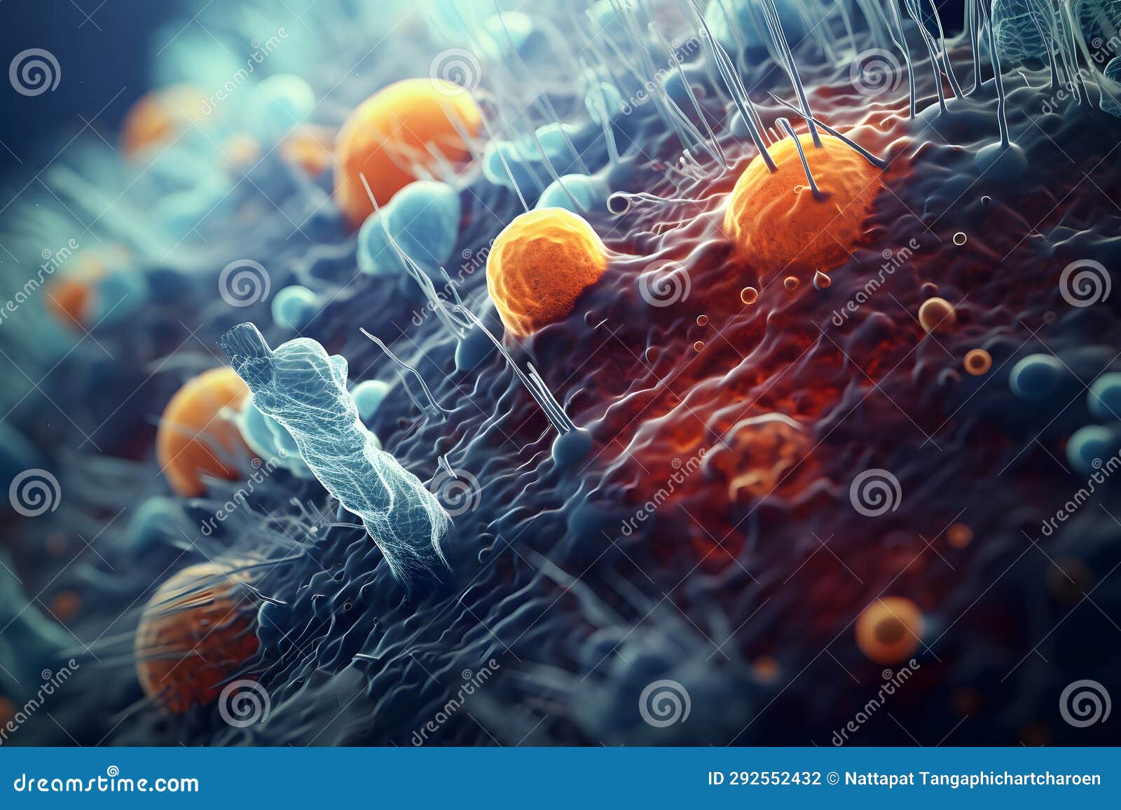 A Microscopy of Bacteria, Electron Microscopy, Closeup 500x Zoom ...