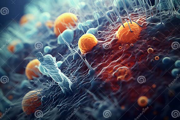 A Microscopy of Bacteria, Electron Microscopy, Closeup 500x Zoom ...