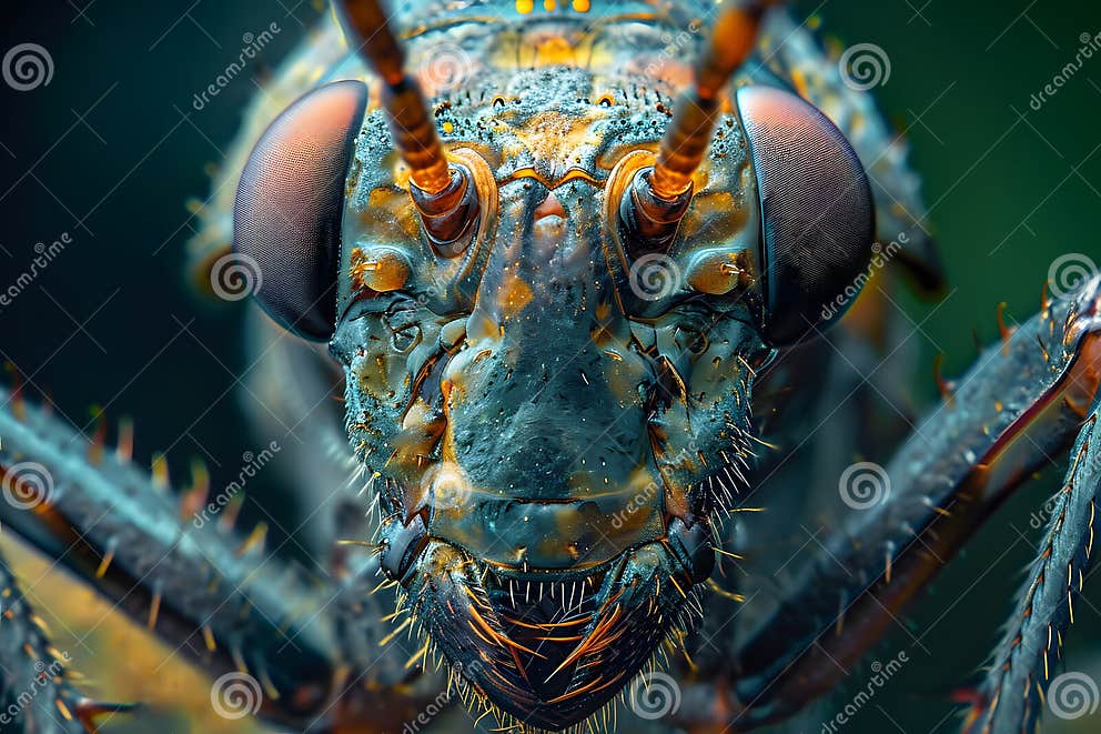 Microscopy of Cockroach Face Electron Microscopy, Closeup by Generative ...