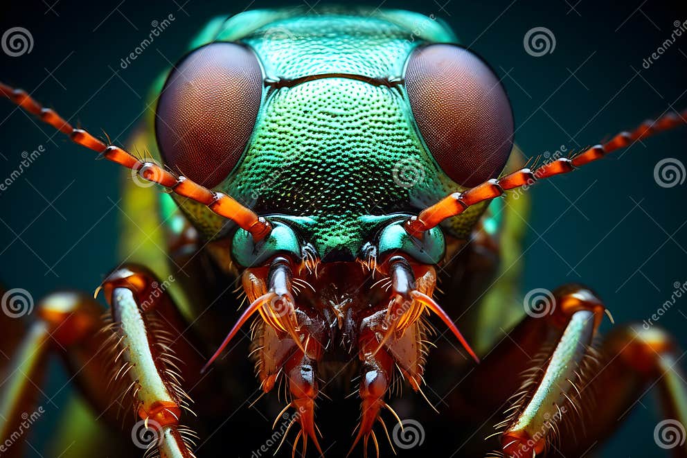 Microscopy of Cockroach Face Electron Microscopy, Closeup by Generative ...