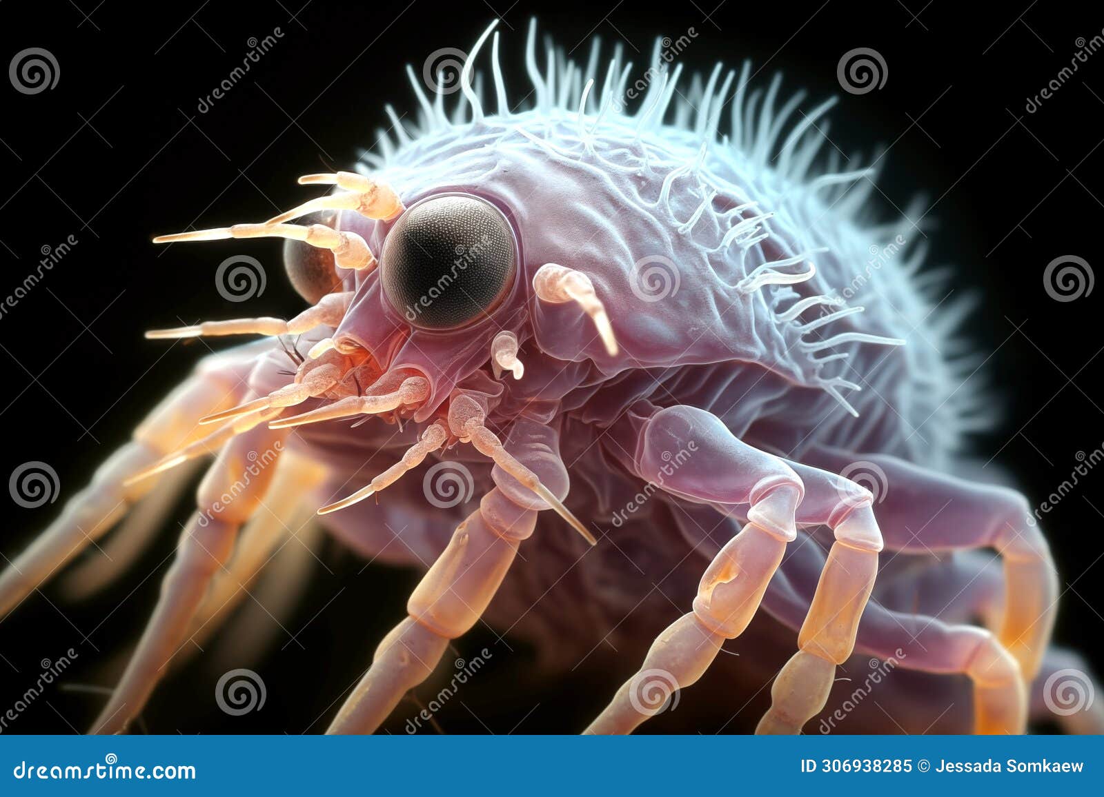 Mite Face Microscopy Electron Zoom At 1000x Generative AI Stock Photo ...