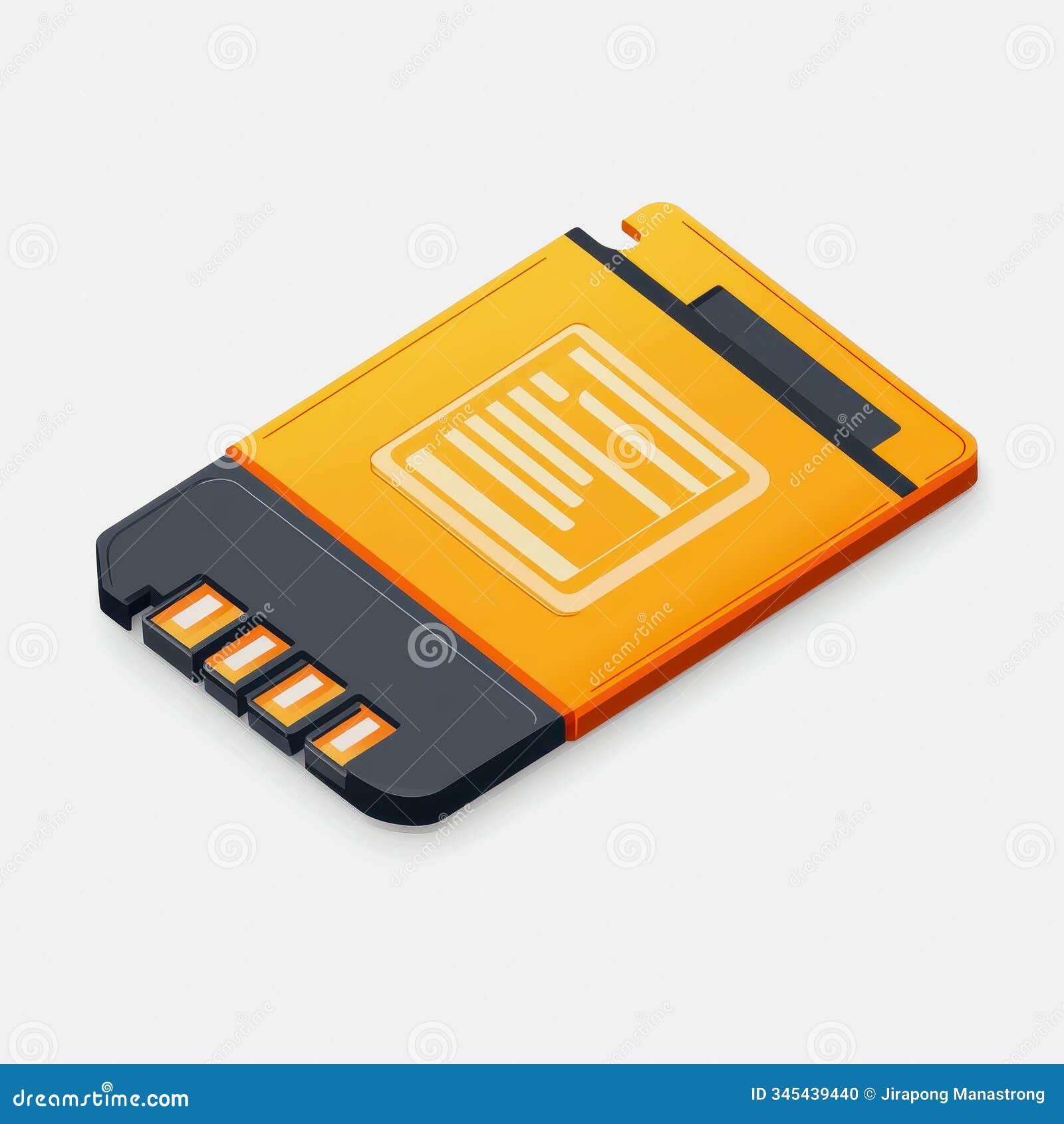 MicroSD Card Icon on White Background Stock Photo - Image of data, concept: 345439440