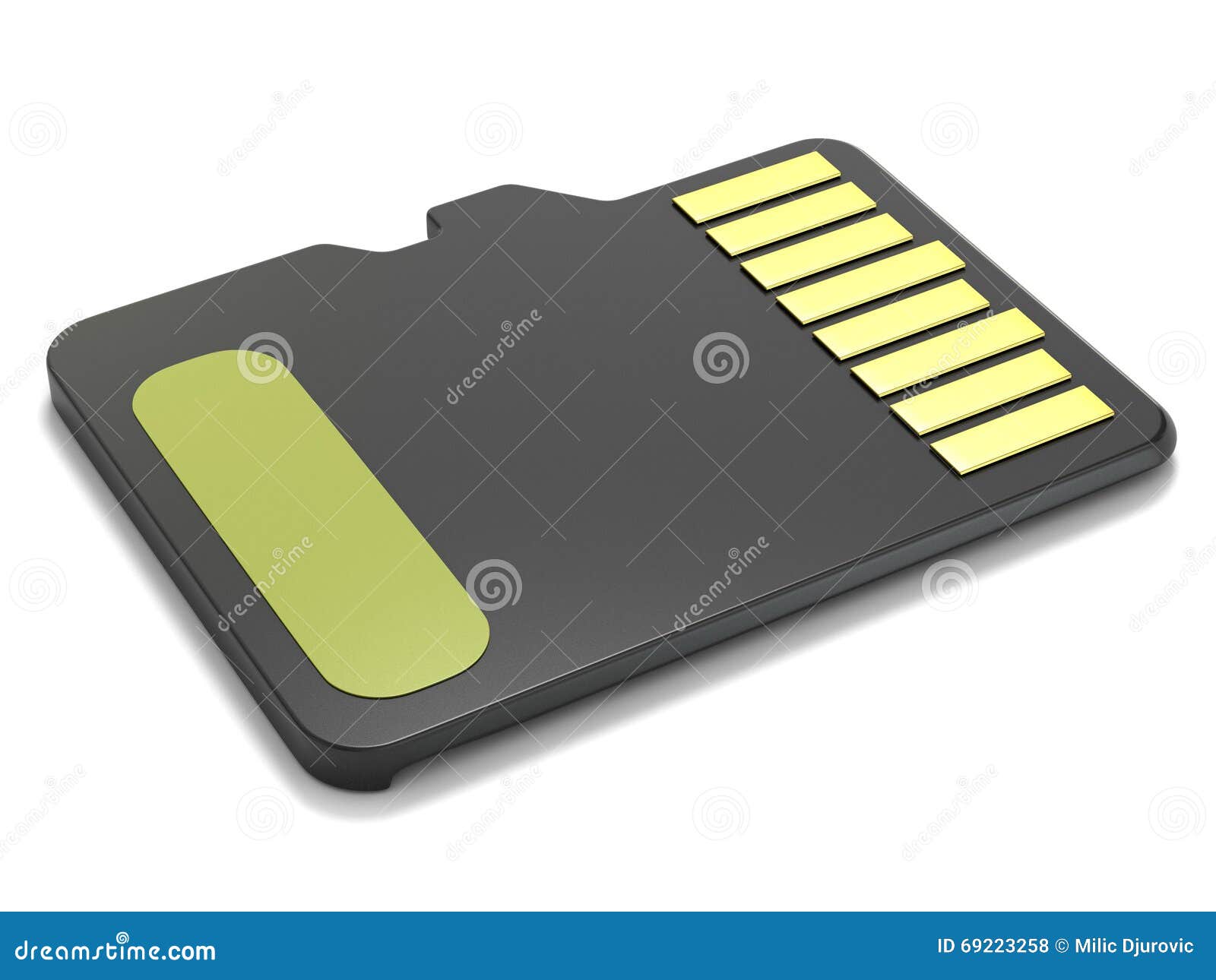 MicroSD Memory Card, Back View. 3D Stock Illustration - Illustration of ...