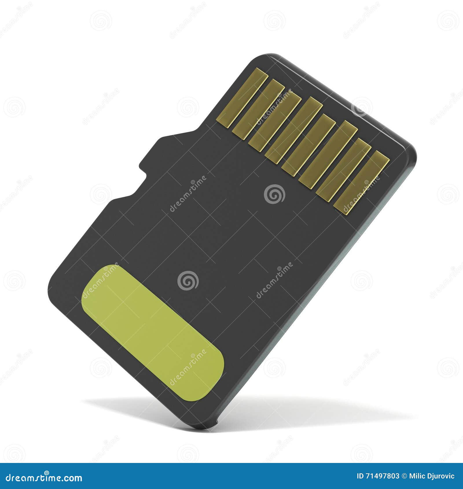 MicroSD Memory Card, Back View. 3D Stock Illustration - Illustration of ...