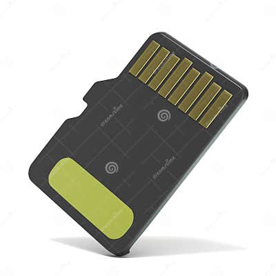 MicroSD Memory Card, Back View. 3D Stock Illustration - Illustration of ...