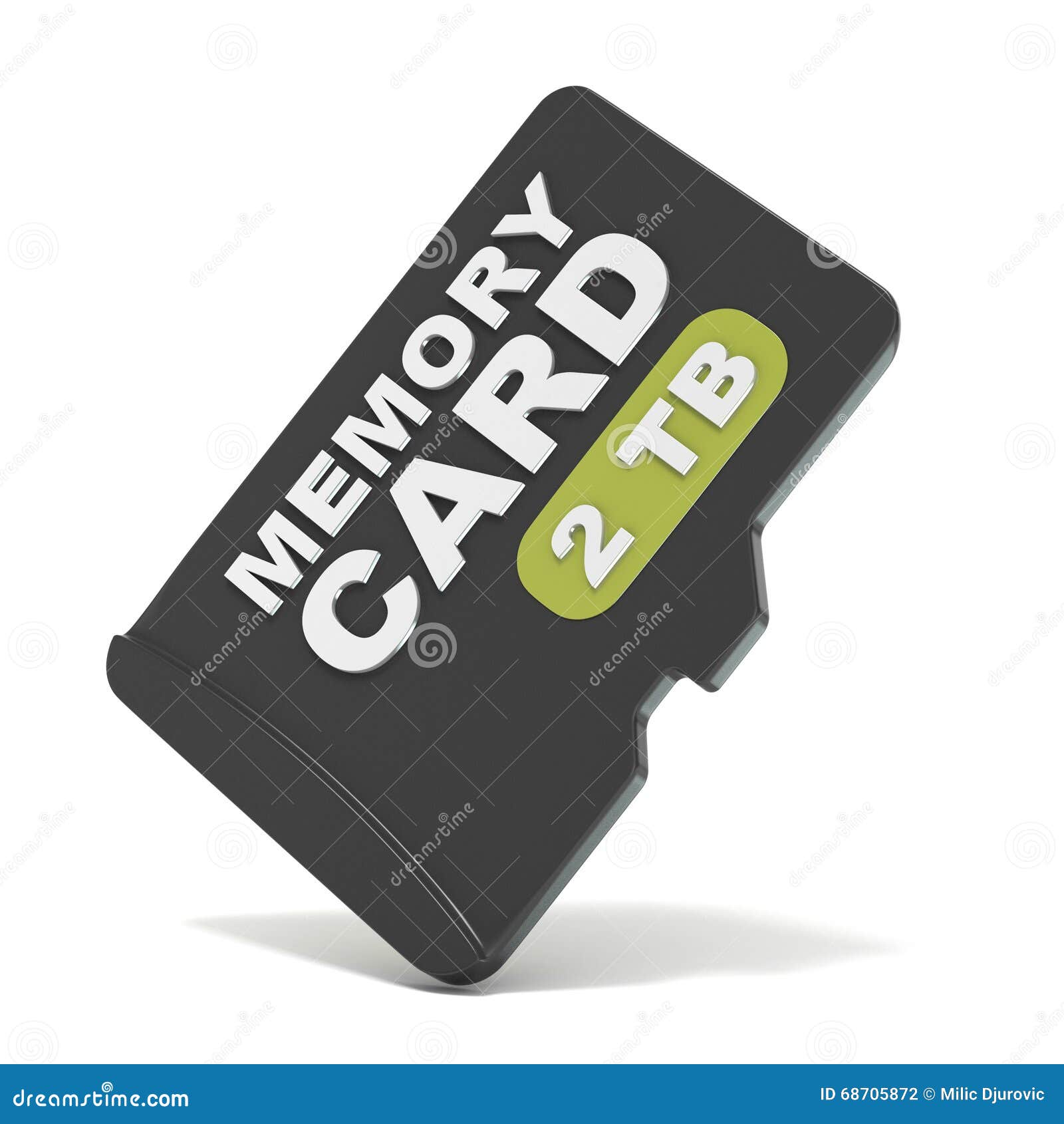 MicroSD Memory Card, Front View 2 TB. 3D Stock Illustration ...