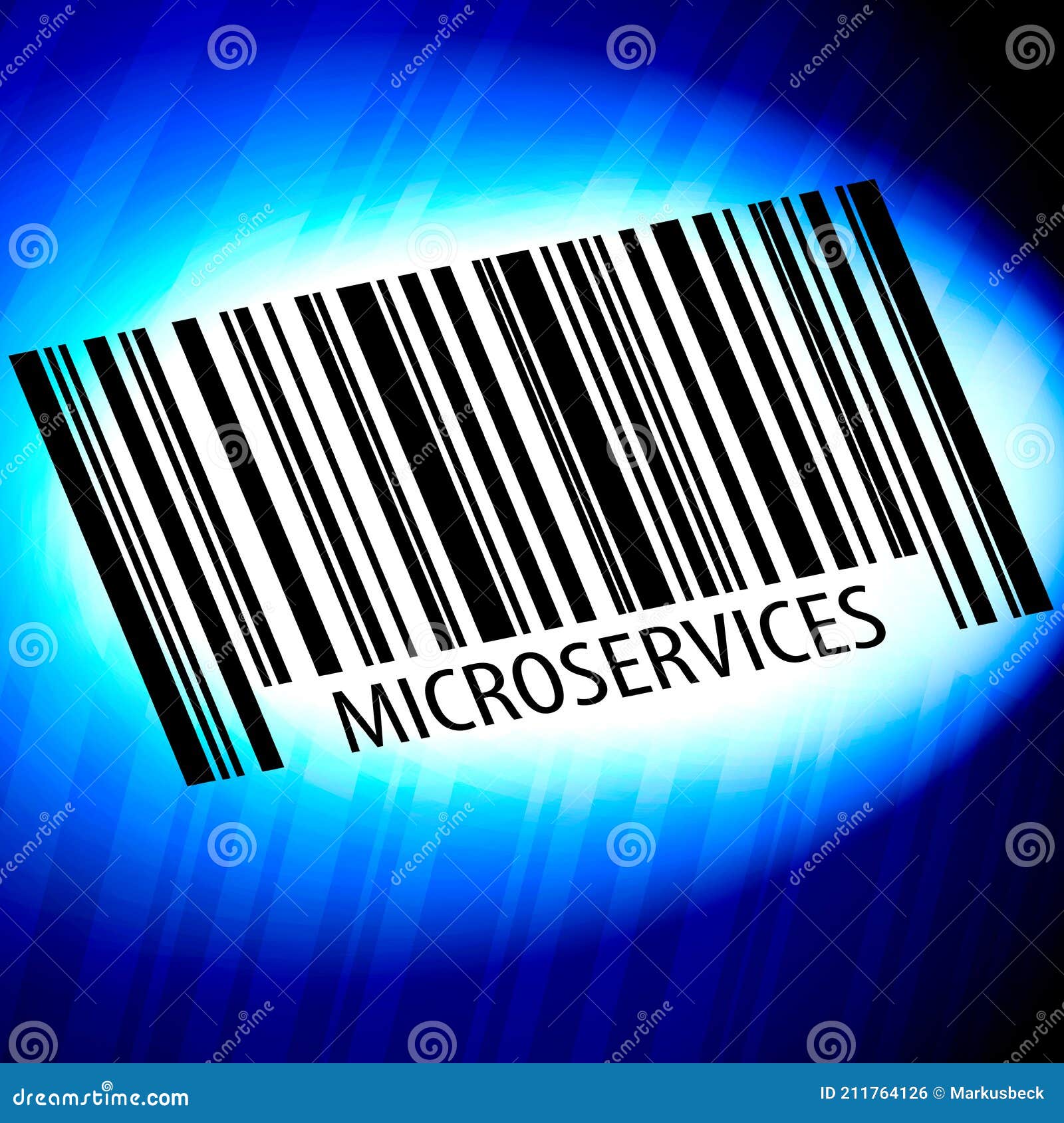 Microservices - Barcode with Blue Background Stock Illustration ...
