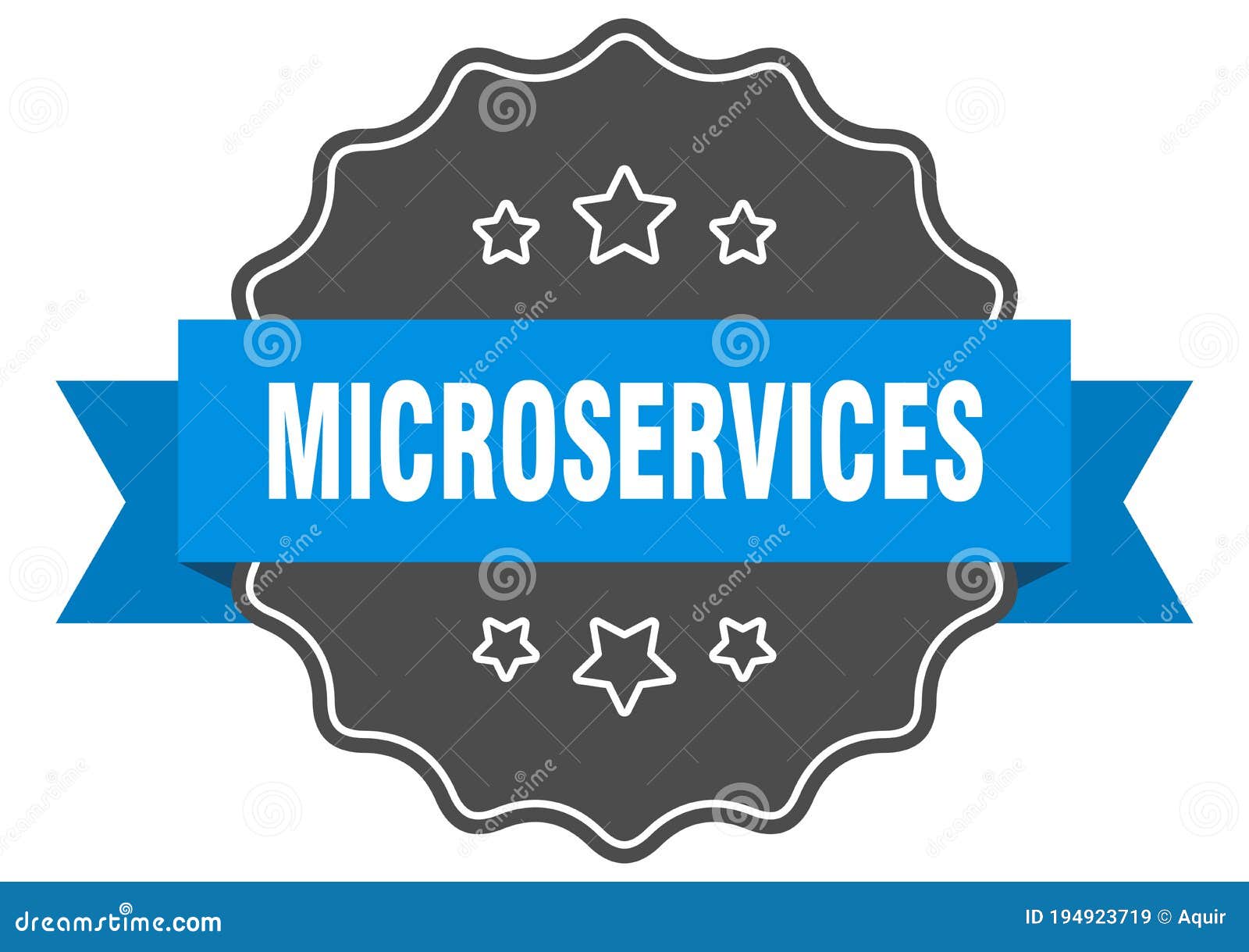 Microservices label stock vector. Illustration of sign - 194923719