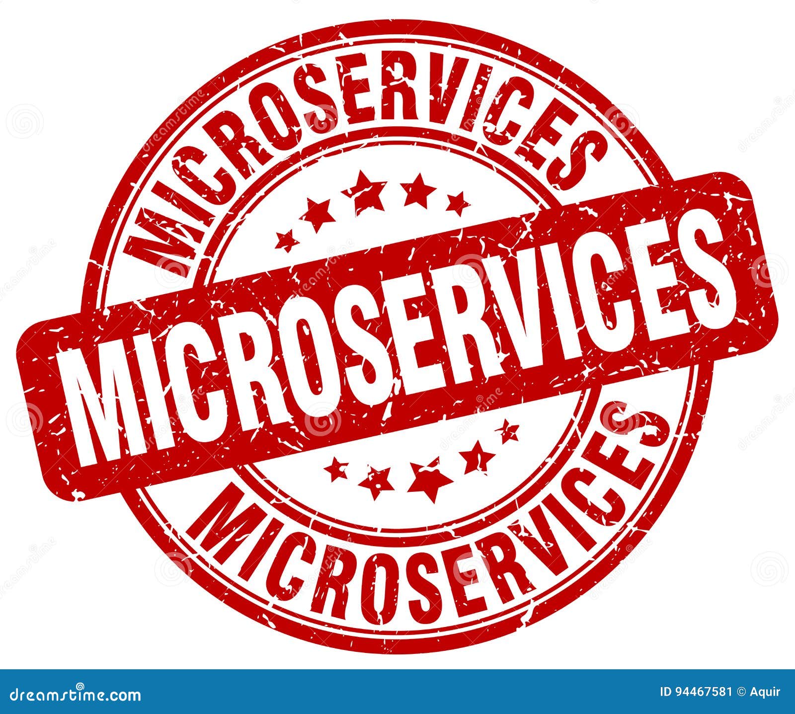 Microservices Red Grunge Stamp Stock Vector - Illustration of ...